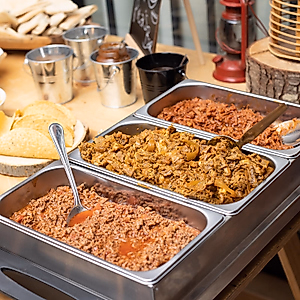 SENJEOK 4 Pack 1/2 Hotel Pans, 4 Inch Deep Steam Table Pan Half Size, 201 Stainless Steel Restaurant Pan, Anti Jam Steam Pan for Buffet Event Catering Supplies