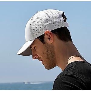 ANKOR Ultra Performance Water-Resistant UPF 50 Baseball Hat | Golf | Boat | Beach | Lake | Workout | Everyday | Men and Women (White)