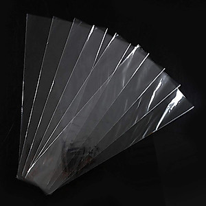 200 Pieces Transparent Flower Bouquet Bag Plastic Bags Flower Bouquet Sleeve Clear Cellophane Bags Rose Packaging Bags Height 15" Upper Width 5.9" Bottom Width 1.57"