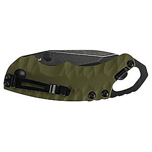 Kershaw Shuffle II Olive Multifunction Folding Pocket Knife (8750TOLBW), 2.6 In. 8Cr13MoV Stainless Steel Tanto Blade with Blackwash Finish and Reversible Pocketclip; 3 oz,Small