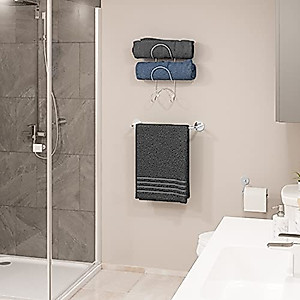 Wallniture Boto Bathroom Towel Rack Wall Mounted Bathroom Organizer, Bath Towel & Hand Towel Holder, 3 Sectional Bathroom Storage Rack Chrome Round Shape