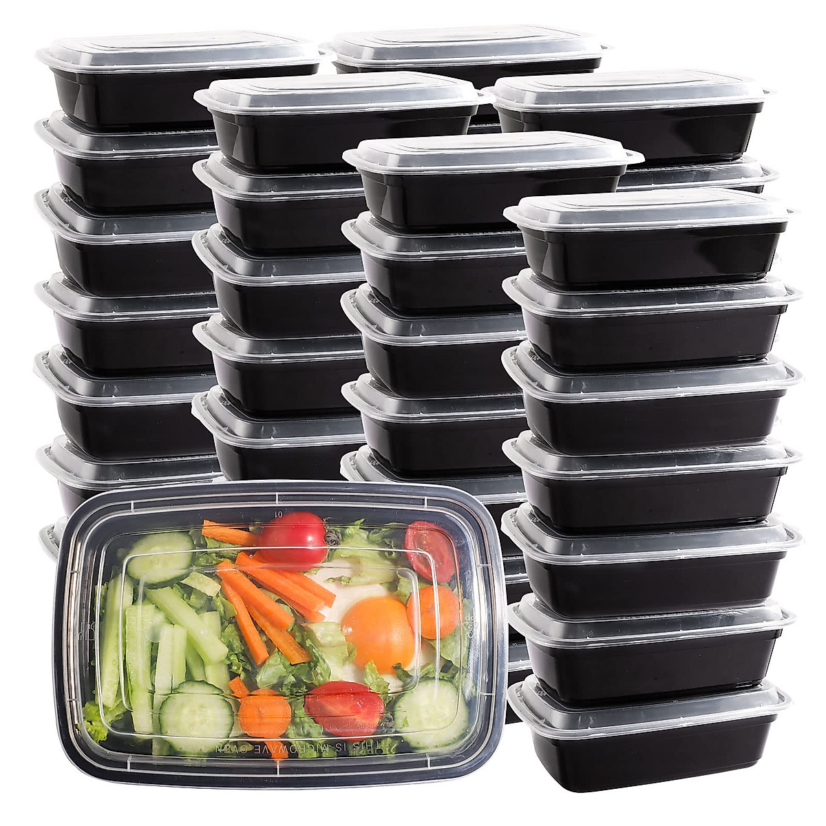 LIYH 50pcs Meal Prep Container 1 Compartment,45oz Food Storage Containers with Lids,Bento Box,Reusable BPA Free Lunch Boxes,Microwave Dishwasher Safe.