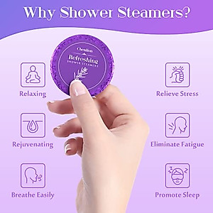 Shower Steamers Aromatherapy 18-Pack Shower Bombs for Women, Eucalyptus Lavender Menthol Essential Oil Shower Steamer, Organic Shower Tablets Valentines Day Birthday Gifts for Women Men
