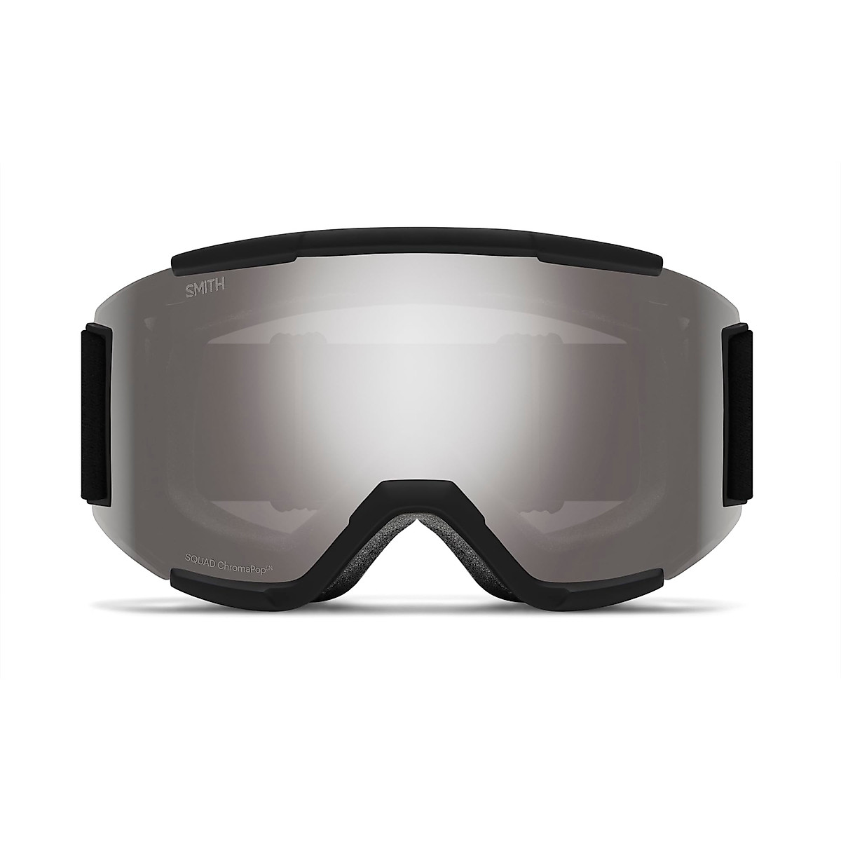 SMITH Squad Goggles with ChromaPop Lens – Performance Snowsports Goggles with Replaceable Lens for Skiing & Snowboarding – for Men & Women – Black + ChromaPop Sun Platinum Mirror Lens