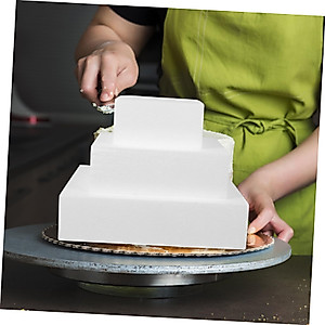 COLLBATH 3pcs Foam Cake Model Cake Foam Display Cake Foam Cake Foam Cake Dummies Faux Wedding Cakes Wedding Cake Stands Party Accessories Big Cake to Rotate White Round
