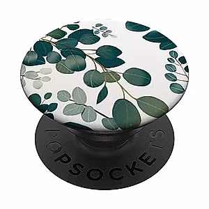 Eucalyptus Green Floral Flower Garden Pattern Phone Popper PopSockets Standard PopGrip