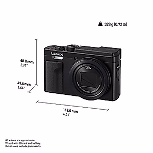 PANASONIC LUMIX ZS80 20.3MP Digital Camera, 30x 24-720mm Travel Zoom Lens, 4K Video, Optical Image Stabilizer and 3.0-inch Display – Point & Shoot Camera with Lecia Lens - DC-ZS80K (Black)