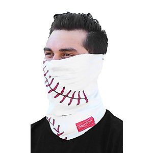 Rawlings Multi-Functional Face, Neck and Head Gaiter - White Baseball Stitched