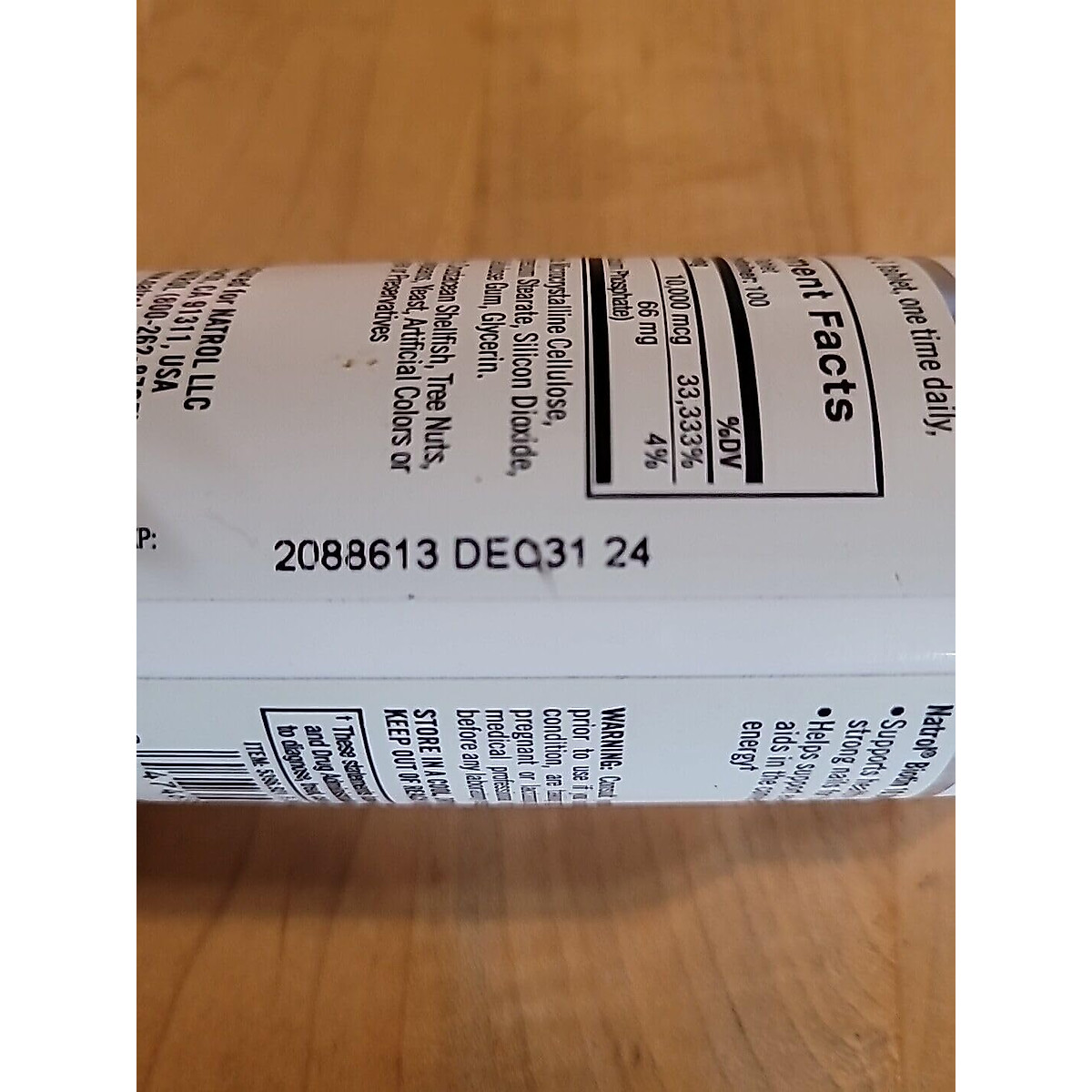 Natrol Biotin, Maximum Strength, 10,000 mcg Tablets 100 ea (Pack of 6)