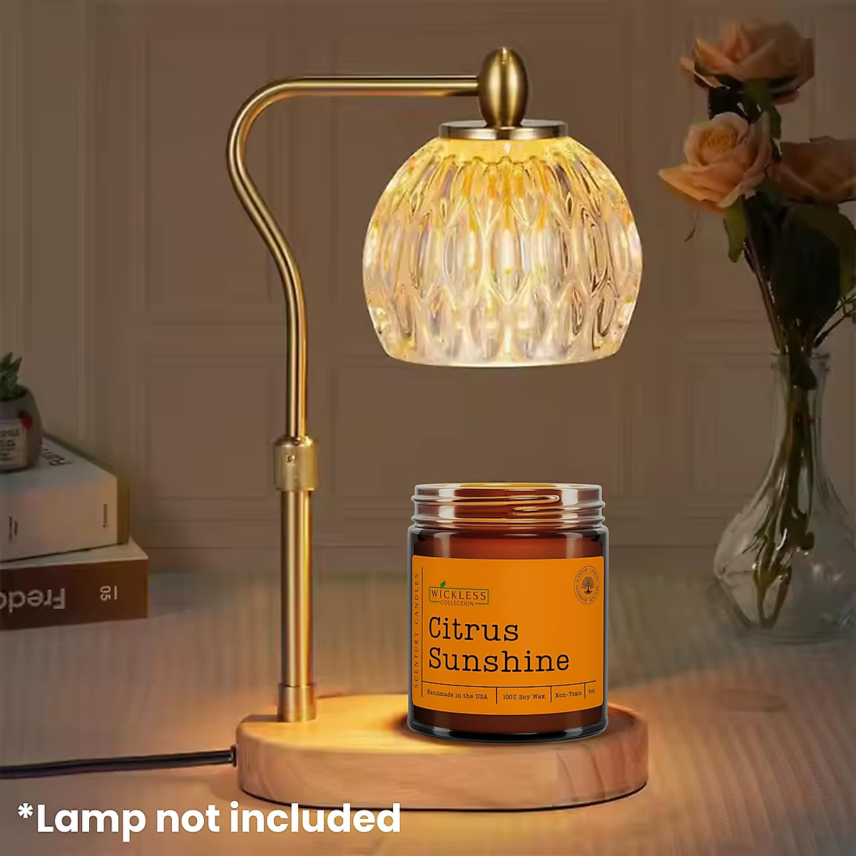 Wickless Candles For Candle Warmer Lamp, Many Scents To Choose, 100% Non-Toxic Soy Wax, Scented Candle Melts For Warming Plate, Handmade In The USA (Citrus Sunshine)