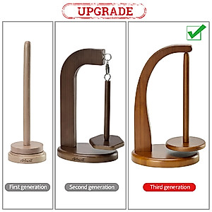 Yarn Holder for Knitting and Crocheting,Crochet Gift for Knitting Lovers,Wooden Yarn Spinner for Crochet by Artowell (Walnut Color)