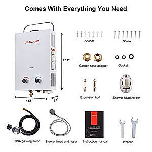 Propane Tankless Water Heater, GASLAND Outdoors BS158 1.58GPM 6L Portable Gas Water Heater, Instant Propane Water Heater, RV Camping Water Heater, Overheating Protection, Easy to Install