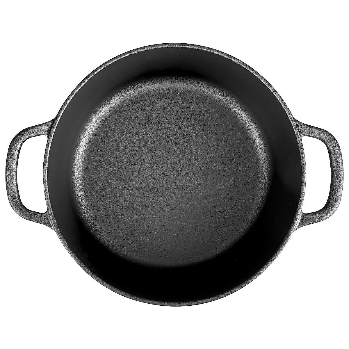 EDGING CASTING Pre-Seasoned Cast Iron Dutch Oven Pot with Lid Dual Handle, Round 5 Quart, Black