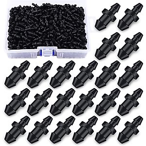 Kalolary 500 Pcs Drip Irrigation Plug, 1/4 inch Tube End Closure Irrigation Plugs Irrigation Stopper for Home Garden Lawn Supplies(Black)