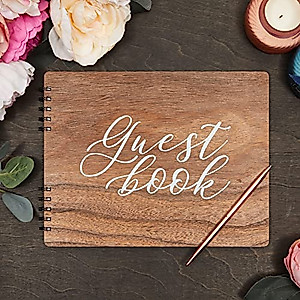 Personalized Rustic Style Wedding Guest Book for Reception, Rehearsal Dinner (112 Pages, 11.25 x 8.75 in)