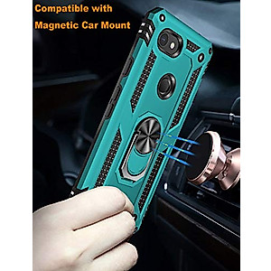 LUMARKE Google Pixel 3A Case with Screen Protector,Pass 16ft. Drop Tested Military Grade Cover with Magnetic Ring Kickstand Car Mount Holder,Protective Phone Case for Google Pixel 3A Teal