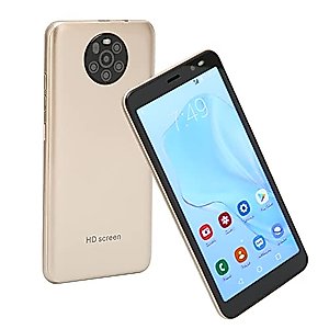 GOWENIC Mate48 Pro Smartphone, Factory Unlocked Smartphone, 5.45 Inch HD Screen Smartphone, Dual Sim Cell Phone Face Recognition Mobile Phone for Android, Fast Processor(Gold)