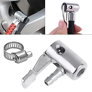 AUCELI 2PCS 1/4 inch Lock on All Metal Air Chuck, Inflation Pump with Hose Clamp, Mini Air Compressor Portable Tire Inflator Tire Chuck Nozzle, Hose End with Barb Connector (Hose Clamp)