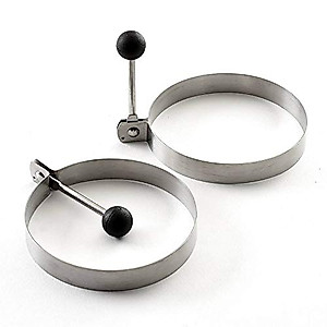 Norpro Stainless Steel Round Egg/Pancake Rings, 3.75", Silver
