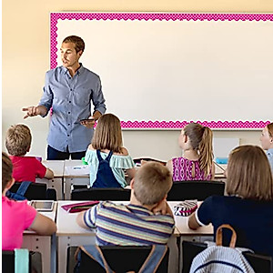 Teacher Created Resources Hot Pink Polka Dots Scalloped Border Trim (5209)