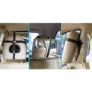 #1 Back Seat Mirror - Baby & Mom Rear View Baby Mirror - Easily Watch Your Precious Child in-Car - Adjustable, Convex and Shatterproof Glass