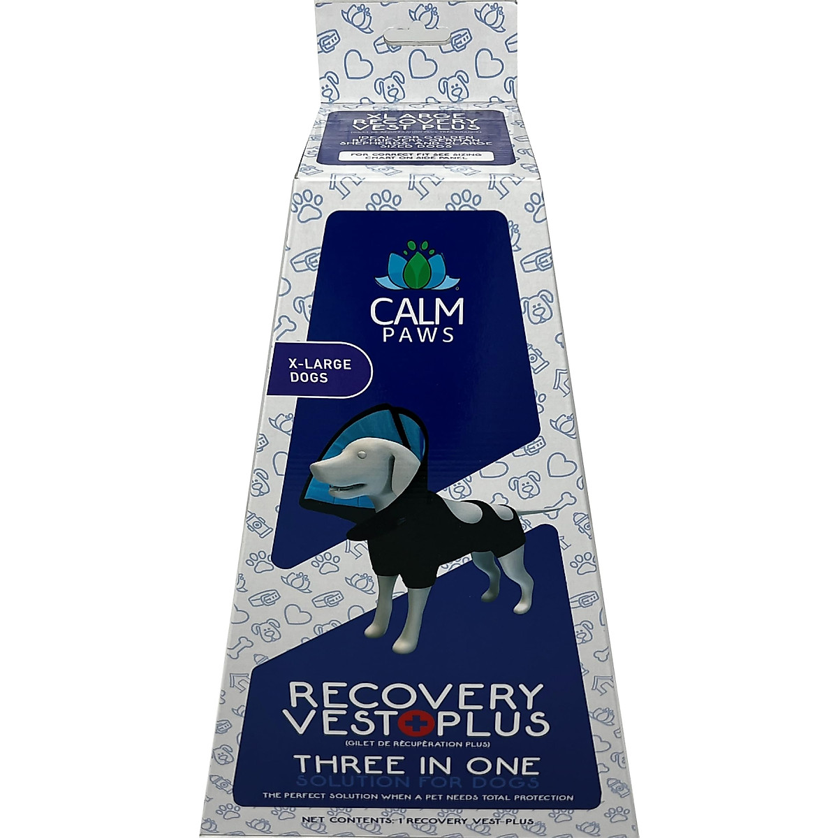 Calm Paws Recovery Vest Plus w Detachable Collar (XLarge)