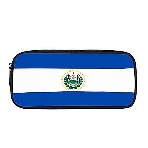 Ouhene El Salvador Flag Pencil Case for Men Women,Large Capacity Pencil Box for Boys Girls,Pencil Case Pouch with Zipper for School Work Travel