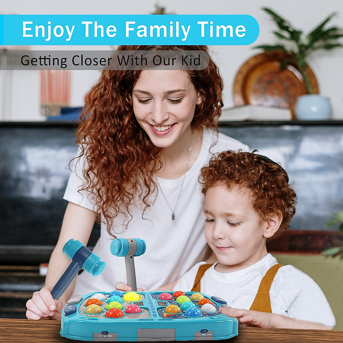 EPAPHRAS Whack Mole Game Toy for 3+ Year Old, Large Size Pounding Toy with PK Mode, Interactive Educational Toys Early Developmental Toys for Kids, Birthday Item