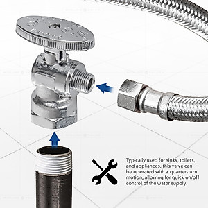Everflow Supplies 81112PR-NL 1/2 X 3/8" CHROME PLATED BOXED QUARTER TURN ANGLE STOP VALVE WITH A FEMALE THREADED AND A COMPRESSION CONNECT