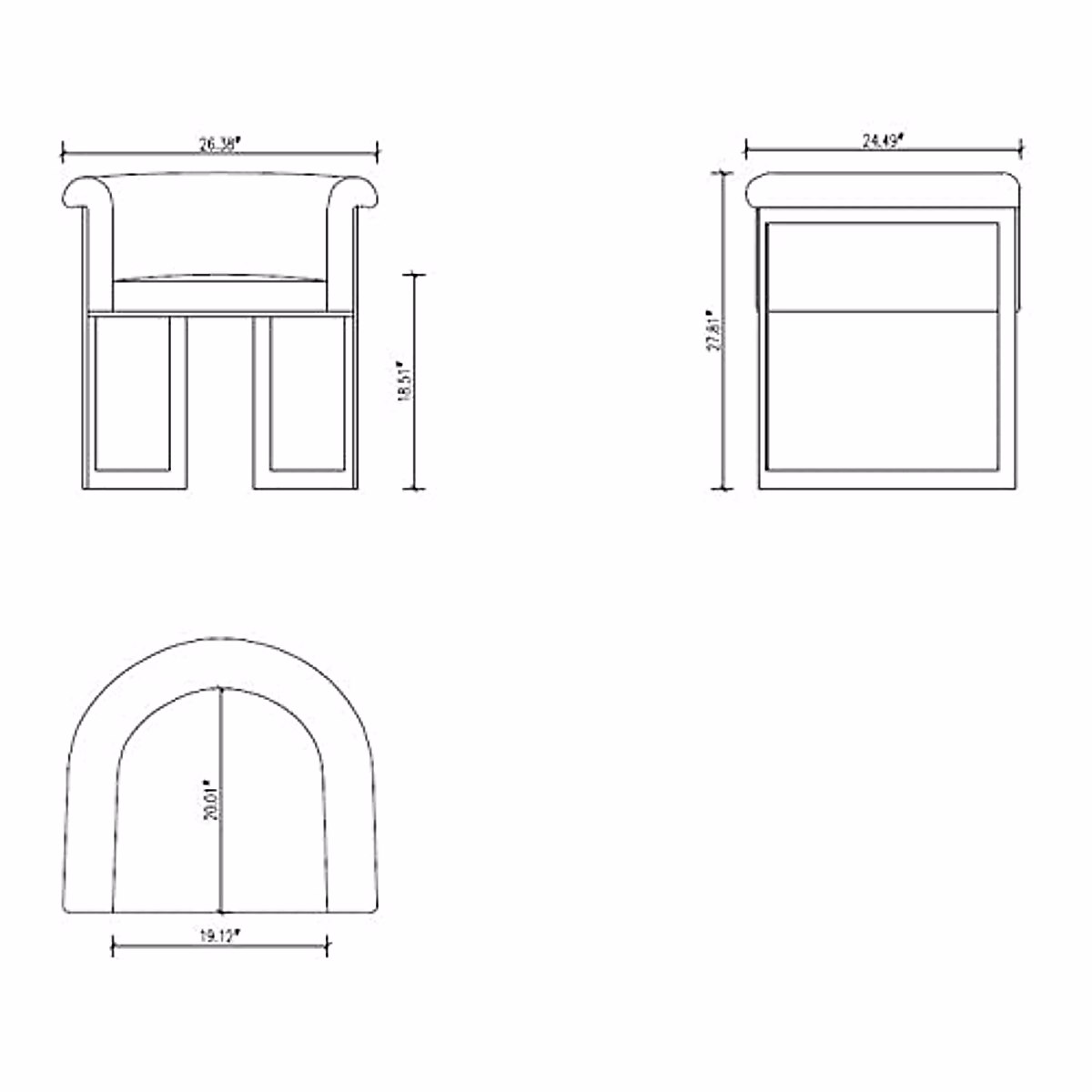 Manhattan Comfort Corso Idustrial Modern Leatherette Dining Chair with Metal Frame in Cream
