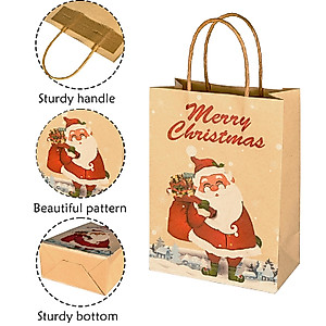 SPERPAND 24 Pack Small Christmas Gift Bags with Tissues, Reusable Treat Bags with Handles and Goodie Bags, Holiday Gift Bags Bulk for Xmas Gifts Decorations