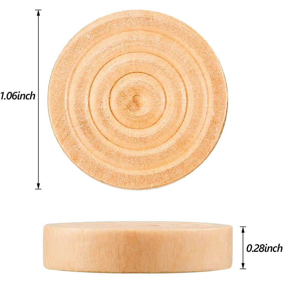 48 Pieces Wooden Checkers 1.06 Inch Wooden Checkers Pieces with Stackable Ridge in Drawstring Storage Pouch Red Black Dark Brown Wood Color (Dark Brown, Natural Color)