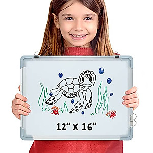 Small White Board Dry Erase - 12x16 Whiteboard for Wall, Double Sided Whiteboard, Small Dry Erase Board for Wall, White Board Dry Erase for Wall, White Boards for Students, Magnetic Whiteboard