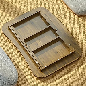 SanzIa Foldable Bamboo Coffee Table, Japanese Tatami Low Table, Portable Bay Window Table, Living Room Tea Table, No Assembly Required (Color : A, Size : 57 * 44 * 23cm)