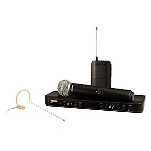 Shure BLX1288/MX153 Wireless Microphone System - 14-Hour Battery Life, 300 ft Range, UHF | Includes Handheld & Earset Mics, Dual Channel Receiver | J11 Band (BLX1288/MX153-J11)