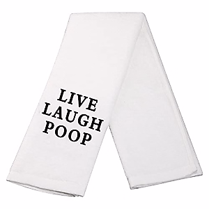 Live Laugh Poop Funny Bathroom Hand Towel Hand Towel Guest Bathroom Housewarming Gift (Live Laugh Poop T)