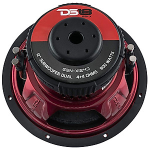 DS18 GEN-X124D Subwoofer in Black - 4 Layer Black Aluminum Voice Coil, 12", 900W Max Power, 450W RMS, Dual 4 Ohms - Powerful Car Audio Bass Speaker (1 Speaker)