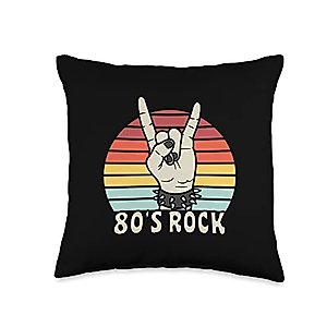 Vintage Punk Rock Band Tees for Women Men Kids Vintage Retro 80's Band Tee Punk Rock Throw Pillow, 16x16, Multicolor