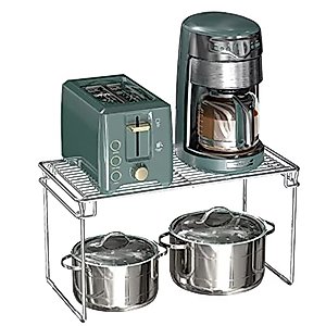 Joy Aid Heavy Duty Stackable Shelf Rack for Cookware, Appliance, Tools and More, Organization Shelf for Kitchen, Bathroom, Garage and Tool Shed, 304 Stainless Steel…