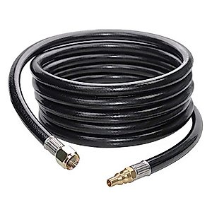 DOZYANT 12 FT RV Propane Quick Connect Hose for RV to Grill, BBQ Quick Release LP Gas Line for Camp Chef Stove, Pit Boss Burner - 3/8 Female Flare Fitting x 1/4 Full Flow Male Plug