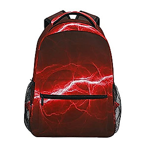 xigua Flash Thunder School Backpack for Girls Boys Lightning Travel Daypack Lightweight Shoulder Bag for Men Women College, Red