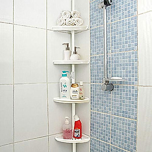 Prince Hanger, One Touch Adjustable Corner Shower Caddy, PHUS-0081, White, Coated Steel, Made in Korea