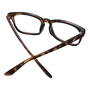 Onrtry Non Prescription Glasses for Men Women Square Clear Lens Eyeglasses (Tortoise)