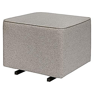 Babyletto Kiwi Gliding Ottoman in Performance Grey Eco-Weave, Water Repellent & Stain Resistant, Greenguard Gold and CertiPUR-US Certified