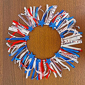 18 Rolls 90 Yards Bulk Patriotic Ribbons Red White Blue Striped Printed Ribbons Assortment 3/8 Grosgrain Ribbon Satin Ribbons Glitter Ribbons Organza Ribbons for 4th of July Craft Gift Wrapping Sewing