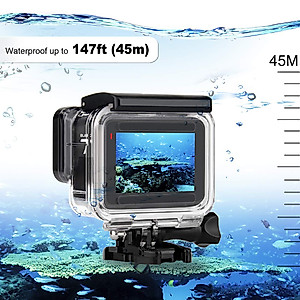 GEPULY Waterproof Housing Case for GoPro Hero 7 Black, Hero 5 6 Black, Hero (2018) - 45M Underwater Protective Dive Housing Shell for GoPro Hero7 Hero6 Hero5 Camera with Bracket Accessories