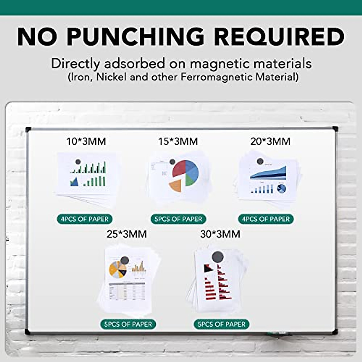 TRYMAG Small Magnets for Crafts with Adhesive Backing, 5 Different Size, 50Pcs Strong Round Circle Magnets Ceramic Industrial Magnets, Flat Ferrite Craft Magnets for Refrigerator, Button, Hobbies