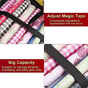 CGBE Wrapping Paper Storage for 40 Inch Gift Wrap Storage Container Bag with Pockets Underbed Gift Wrap Organizer Bags, Wrapping Paper Rolls, Ribbon, and Bows 42W x 14D x 5H -Green (Not Include Gift-Only Bag)