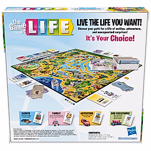 Hasbro Gaming The Game of Life Board Game, Family Games for Kids Ages 8+, Includes 31 Careers, Family Board Games for 2-4 Players, Family Gifts (Amazon Exclusive)