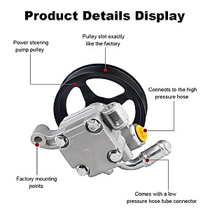 WMPHE Power Steering Pump with Pulley Compatible with Buick Enclave GMC Acadia 2008 to 2017, Chevy Traverse 2009 to 2017, Saturn Outlook 3.6L V6 2007 to 2010, Replacement for 20-2403, 96-2403
